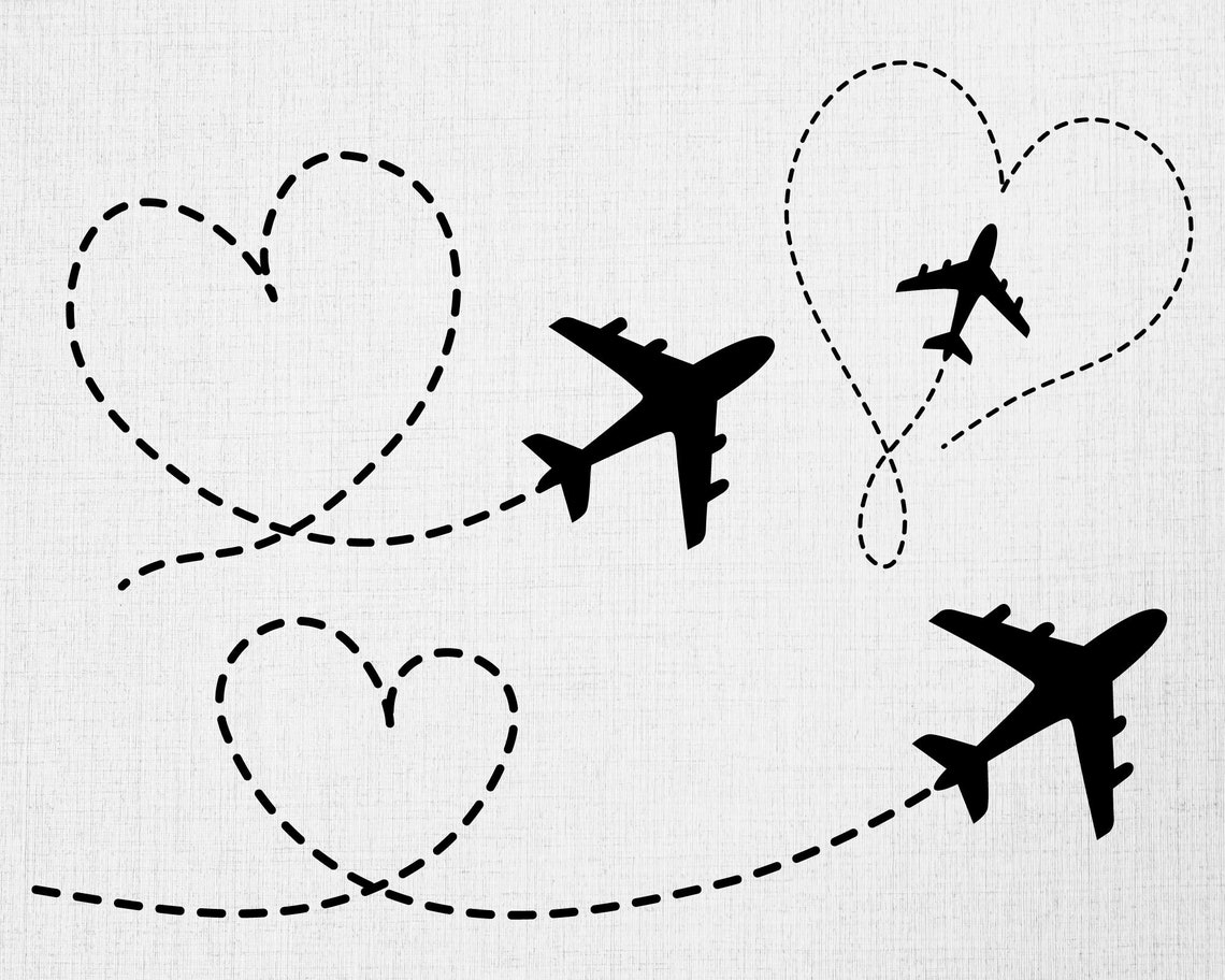 Airplane Heart Svg Love Airplane Svg Heart Plane Svg - Etsy