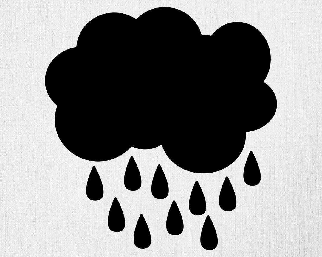 Rain Cloud Svg, Weather Rain Svg, Clouds Svg, Digital Download, Cute ...