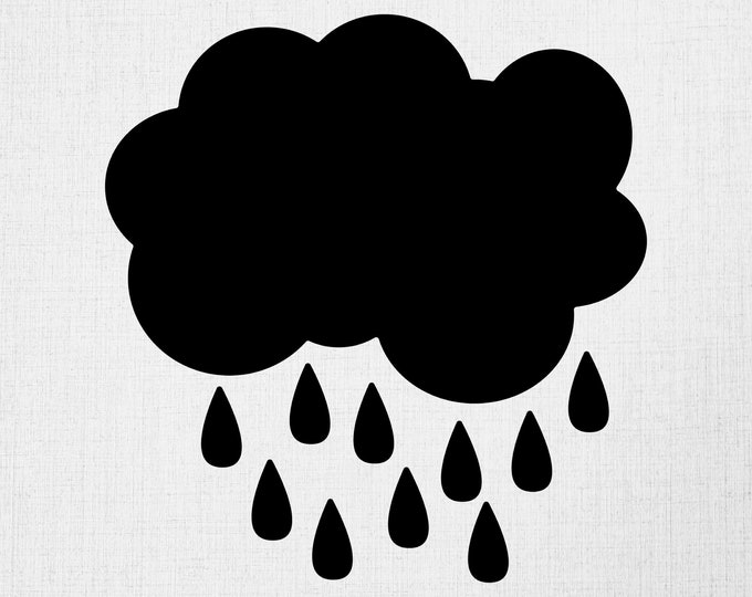 Rain Cloud Svg, Weather Rain Svg, Clouds Svg, Digital Download, Cute ...