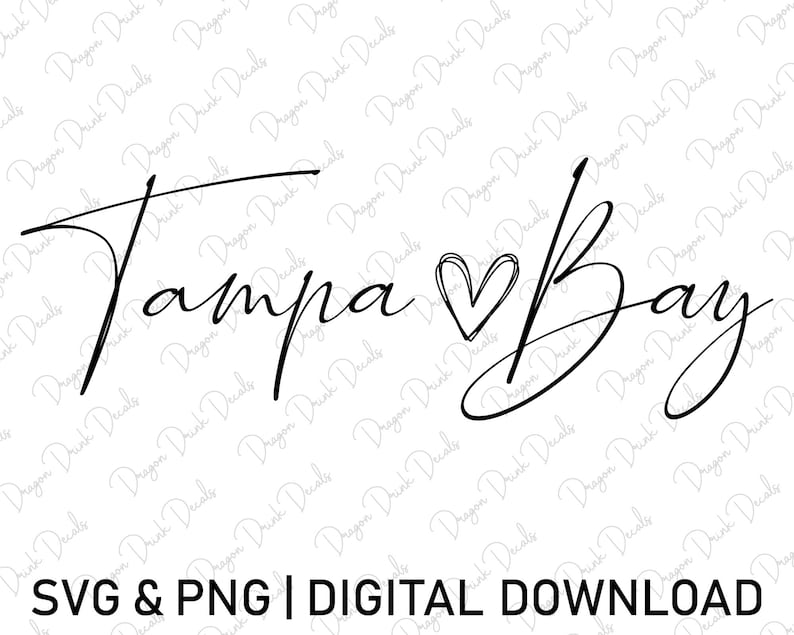 Tampa Bay Svg Digital Download America Svg Cursive Fonts - Etsy