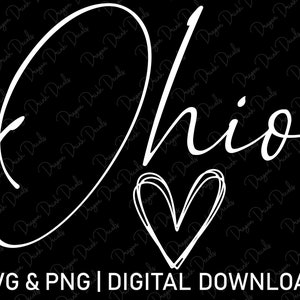 Ohio Svg, Digital Downloads, USA State Svg, Cursive Font Svg, Ohio ...