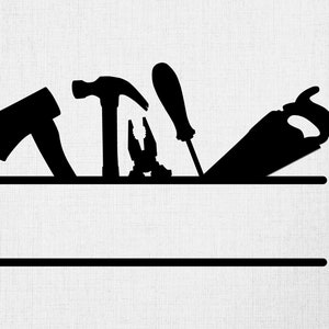 Tools Split Monogram Svg, Digital Download, Hand Tool Set Svg ...