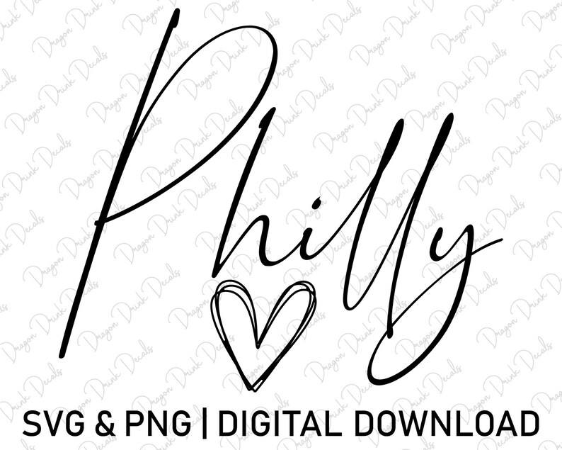 Philly Svg, Digital Download, America Svg, Cursive Font Svg ...