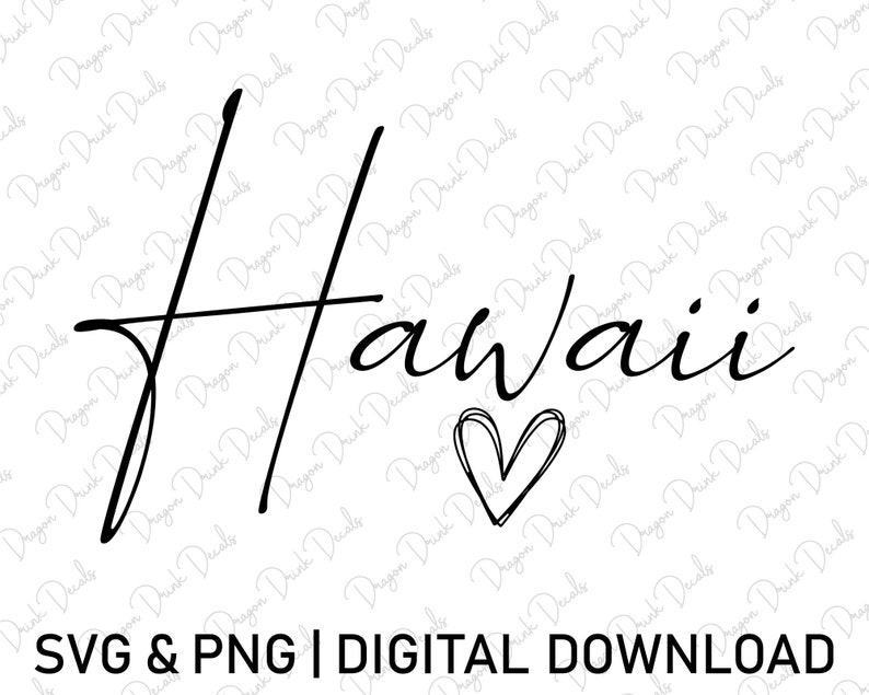 Hawaii Svg Digital Download America Svg Cursive Fonts Svg - Etsy