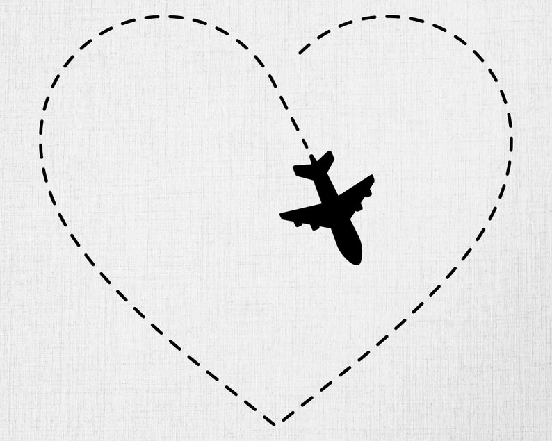 Airplane Heart Svg Love Airplane Svg Suitcase Svg Digital - Etsy