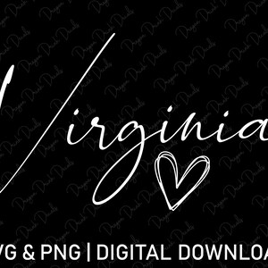 Virginia Svg, Digital Download, USA Svg, Cursive Fonts Svg, Virginia ...