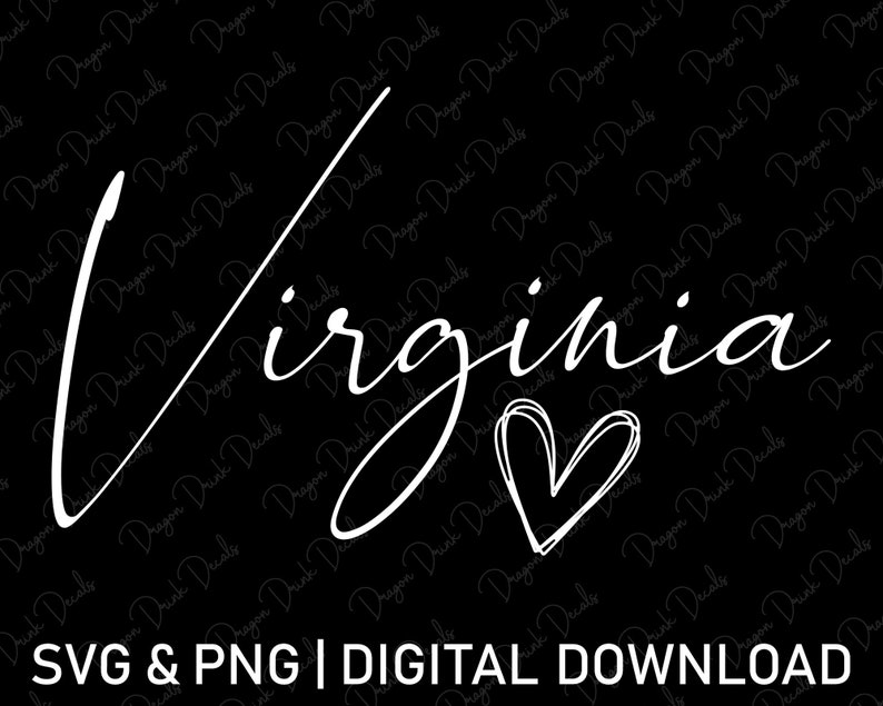 Virginia Svg Digital Download USA Svg Cursive Fonts Svg - Etsy