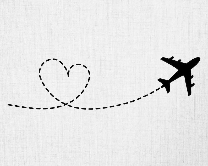 Airplane Heart Svg Love Airplane Svg Heart Plane Svg - Etsy