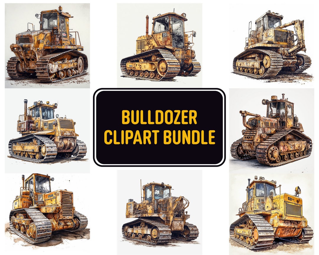 Bulldozer Clipart, 12 High Quality JPG Files, Construction Vehicles ...