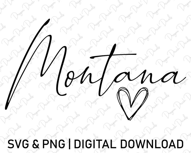 Montana Svg Digital Download USA Svg Cursive Font Svg - Etsy