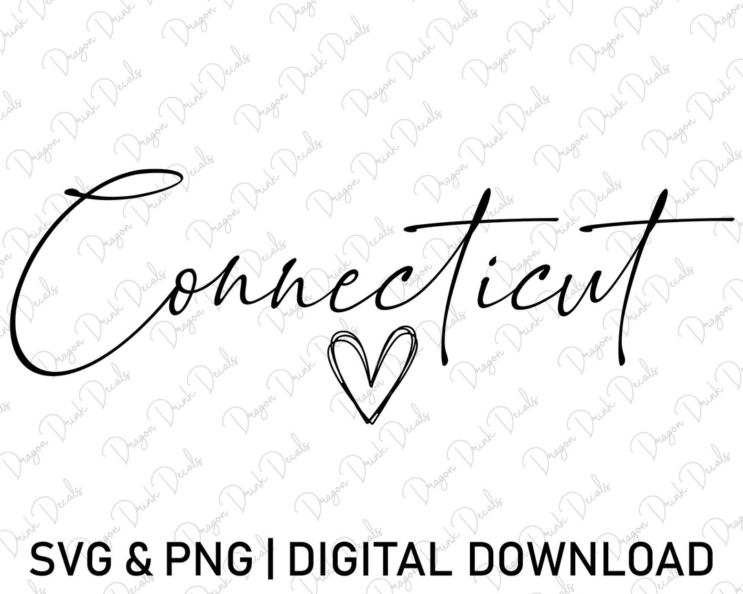 Connecticut Svg, Digital Download, USA Svg, Cursive Fonts Svg ...