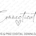 Connecticut Svg, Digital Download, USA Svg, Cursive Fonts Svg ...