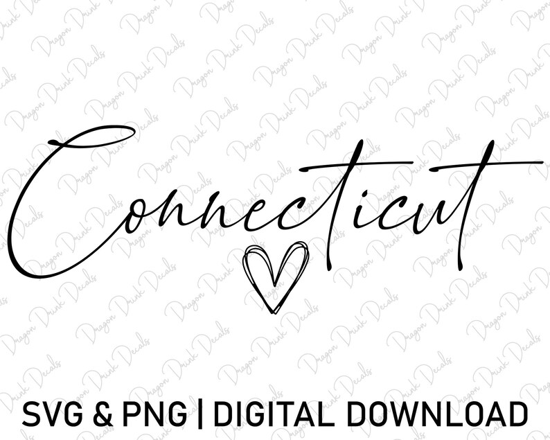 Connecticut Svg, Digital Download, USA Svg, Cursive Fonts Svg ...