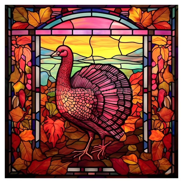 Stained Glass Turkey Pattern - Etsy