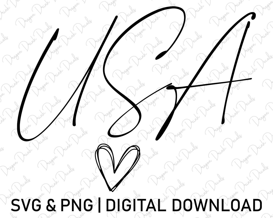 USA Svg, Digital Downloads, America Svg, Cursive Fonts Svg, USA Shirt ...
