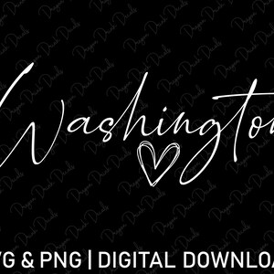 Washington Svg, Digital Downloads, USA State Svg, Cursive Fonts Svg ...