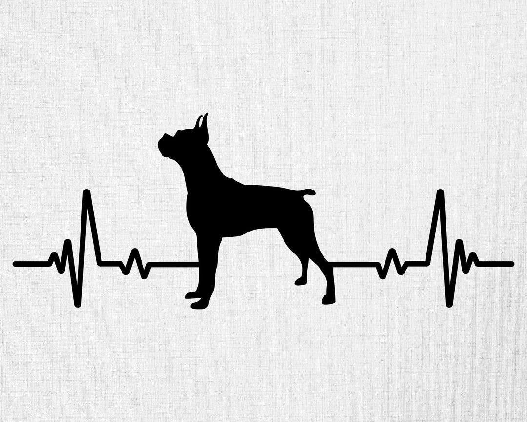 Boxer Dog Heartbeat Svg, Digital Download, Heartbeat Svg, Pitbull Svg ...