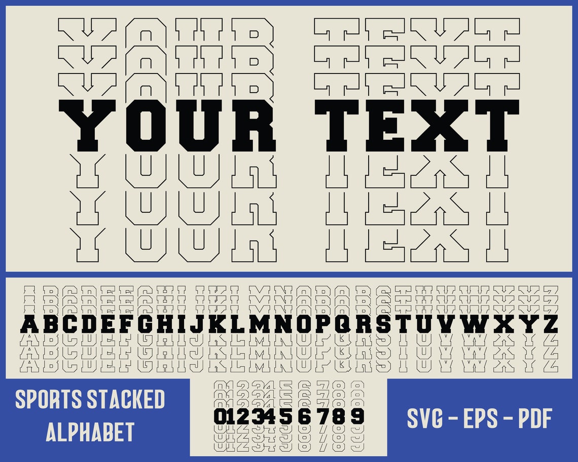 Mirror Font Svg, Mirror Numbers Svg, Digital Download, College Font Svg ...