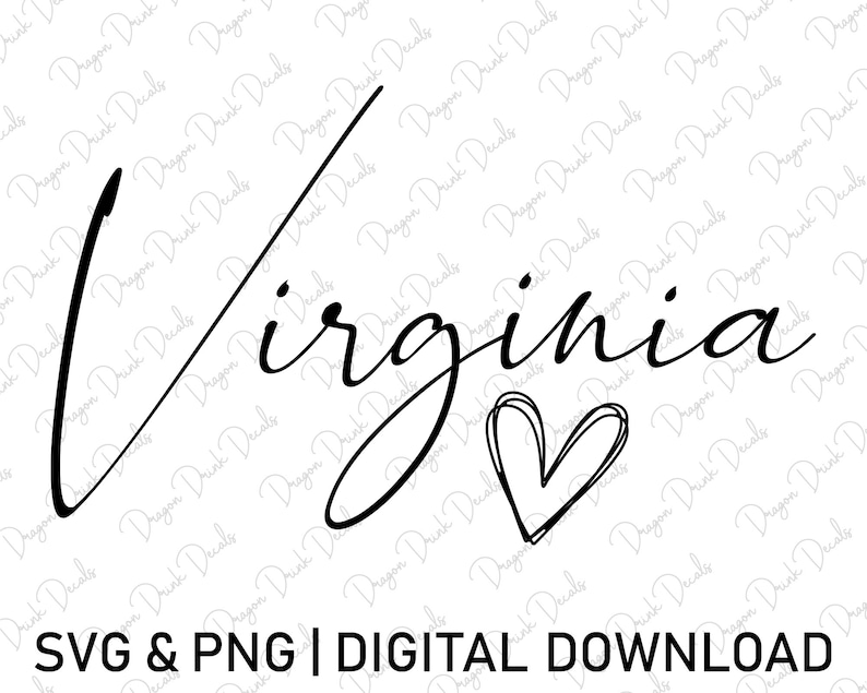 Virginia Svg Digital Download USA Svg Cursive Fonts Svg - Etsy