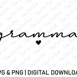 Gramma Svg, Heart Svg, Grandma Svg, Digital Downloads, Family Svg ...