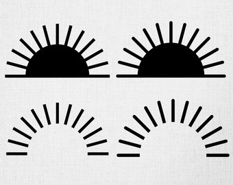 Half Sun Svg - Etsy UK