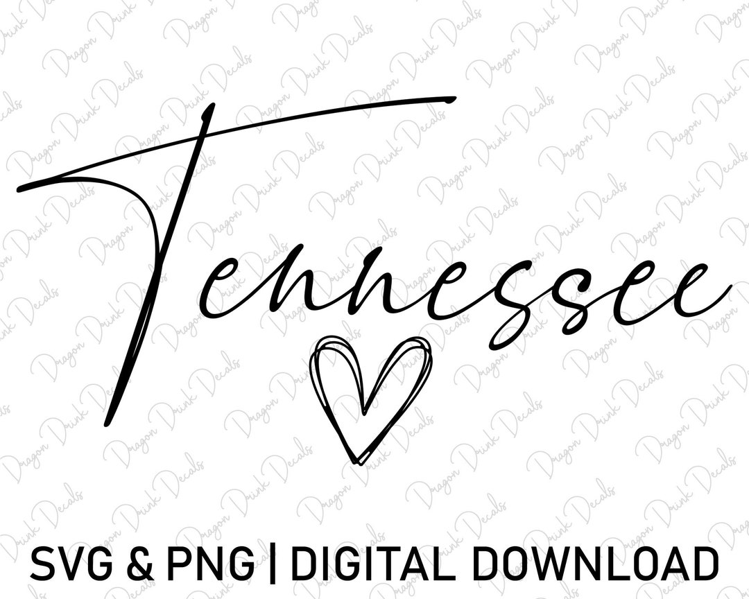 Tennessee Svg, Digital Downloads, USA State Svg, Cursive Font Svg ...