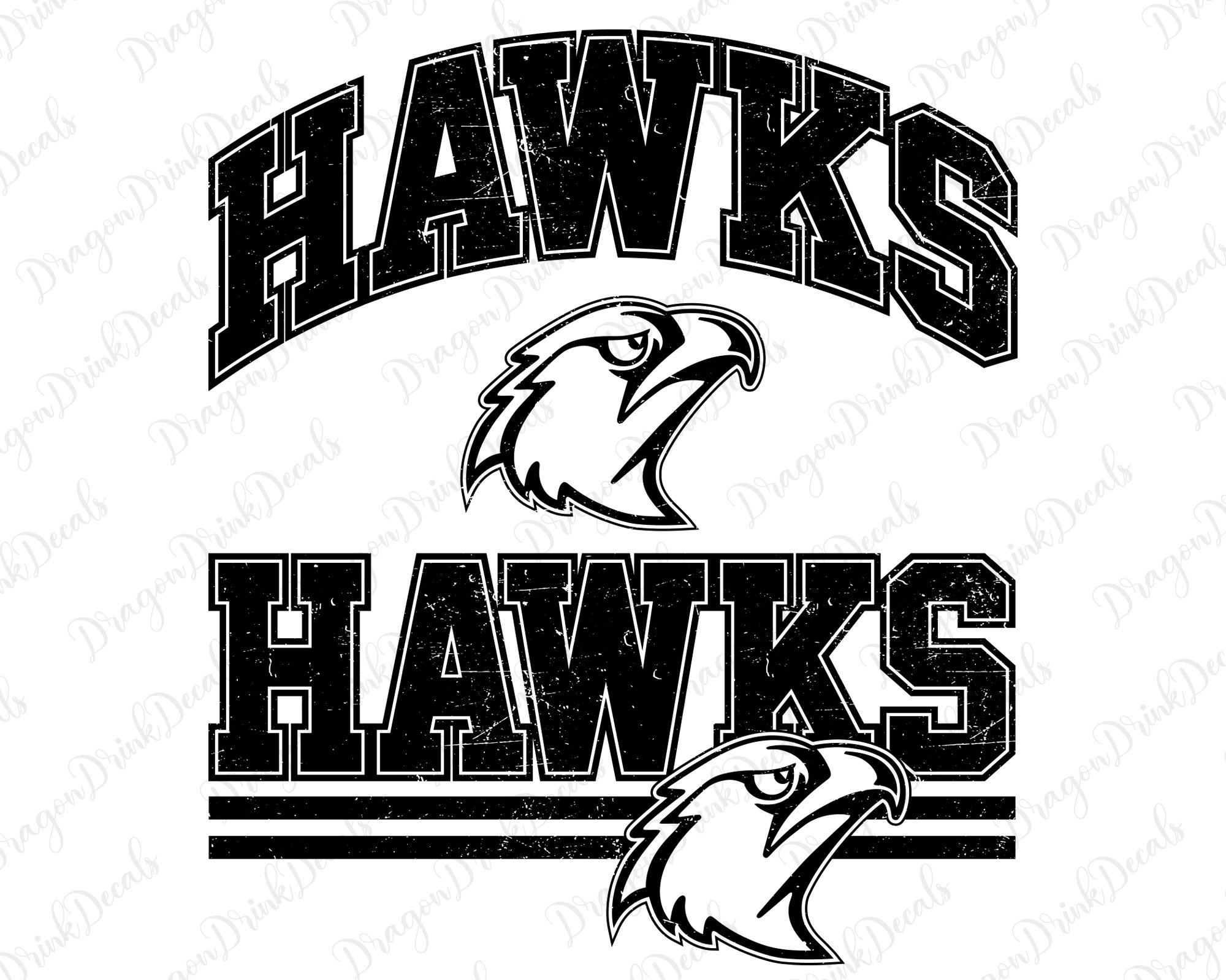 Hawks Distressed Svg, Mascot Sublimation, Hawks Mascot Svg, Digital ...