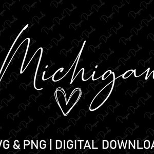 Michigan Svg, Digital Download, USA Svg, Cursive Font Svg, Michigan ...