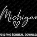 Michigan Svg, Digital Download, USA Svg, Cursive Font Svg, Michigan ...