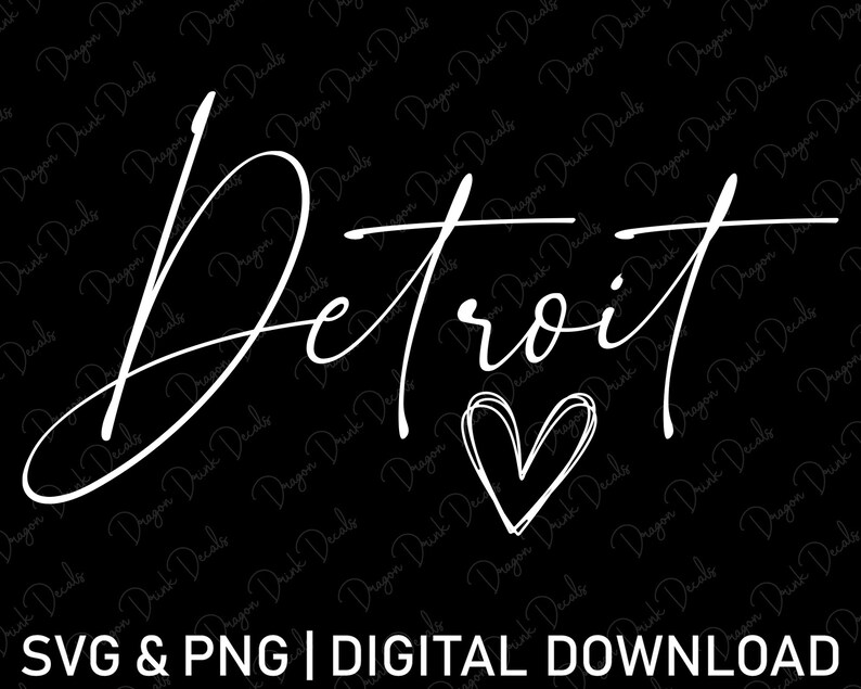Detroit Svg, Digital Download, America Svg, Cursive Fonts Svg, Detroit ...
