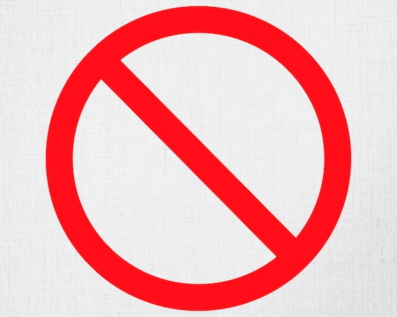 Sin símbolo svg Símbolo restringido svg Ban Circle svg - Etsy México
