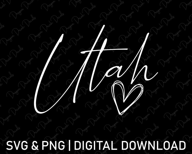 Utah Svg Digital Downloads USA State Svg Cursive Fonts Svg - Etsy