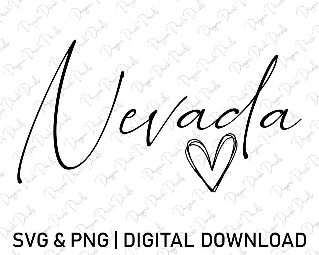 Nevada Svg, Digital Downloads, USA State Svg, Cursive Fonts Svg, Nevada ...