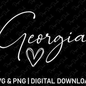 Georgia Svg, Digital Downloads, USA State Svg, Cursive Fonts Svg ...