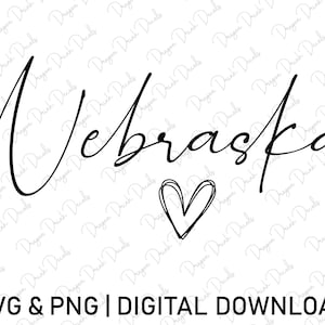 Nebraska Svg, Digital Download, USA Svg, Cursive Fonts Svg, Nebraska ...