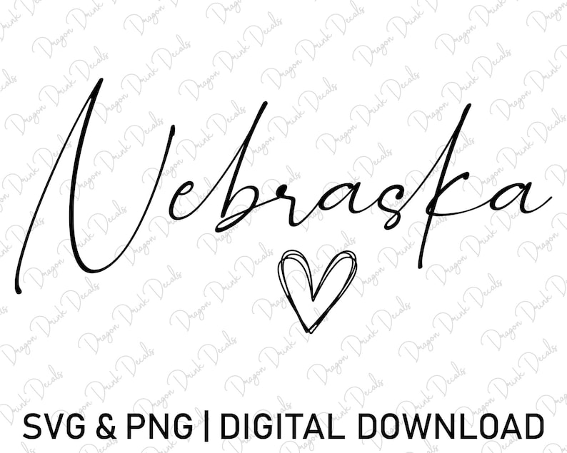 Nebraska Svg Digital Download USA Svg Cursive Fonts Svg - Etsy