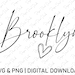 Brooklyn New York Svg, Digital Download, America Svg, Cursive Fonts Svg ...