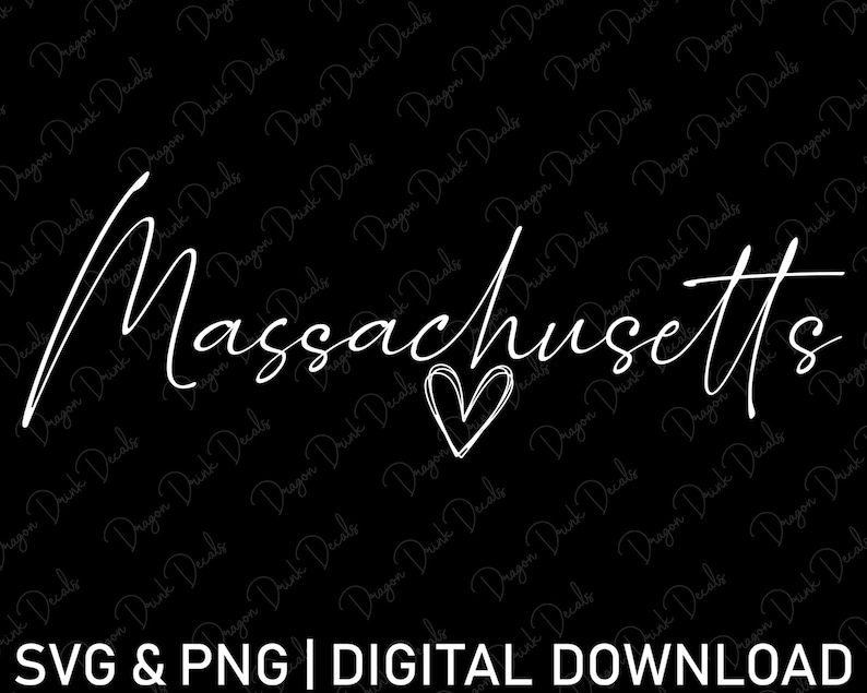 Massachusetts Svg Digital Download USA Svg Cursive Font - Etsy