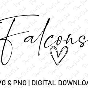 Falcons Svg, Digital Downloads, Basketball Svg, Cursive Font Svg, Team ...