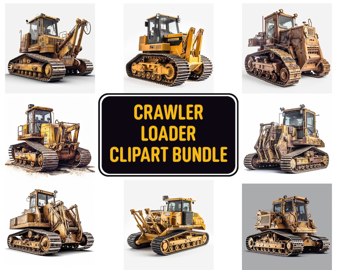 Crawler Loader Clipart, 12 High Quality JPG Files, Construction ...