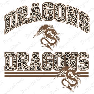 Dragons Leopard Mascot Svg, Mascot Sublimation, Dragons Svg, Pride ...