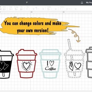 Coffee Cup Bundle Svg, Digital Download, Takeaway Cup Svg, Silhouette ...
