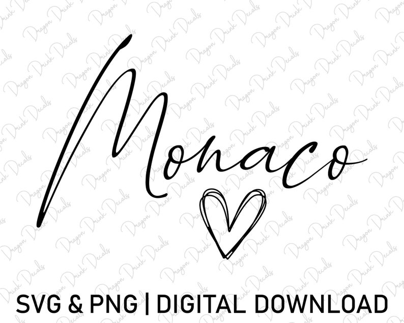 Monaco Svg, Digital Download, Country Svg, Cursive Font Svg, Europe Svg ...