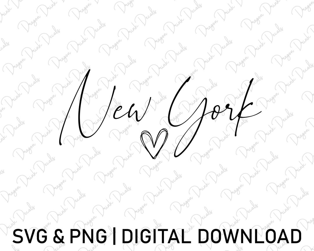 New York Svg, Digital Downloads, USA State Svg, Cursive Fonts Svg, New ...