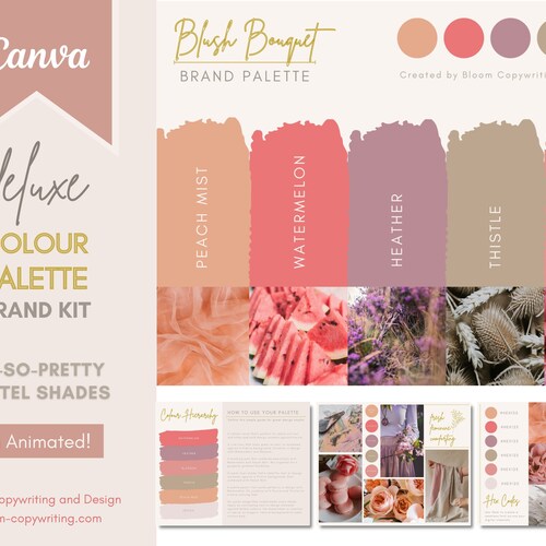 Deluxe Brand Palette Editable Canva Colour Palette With Hex - Etsy