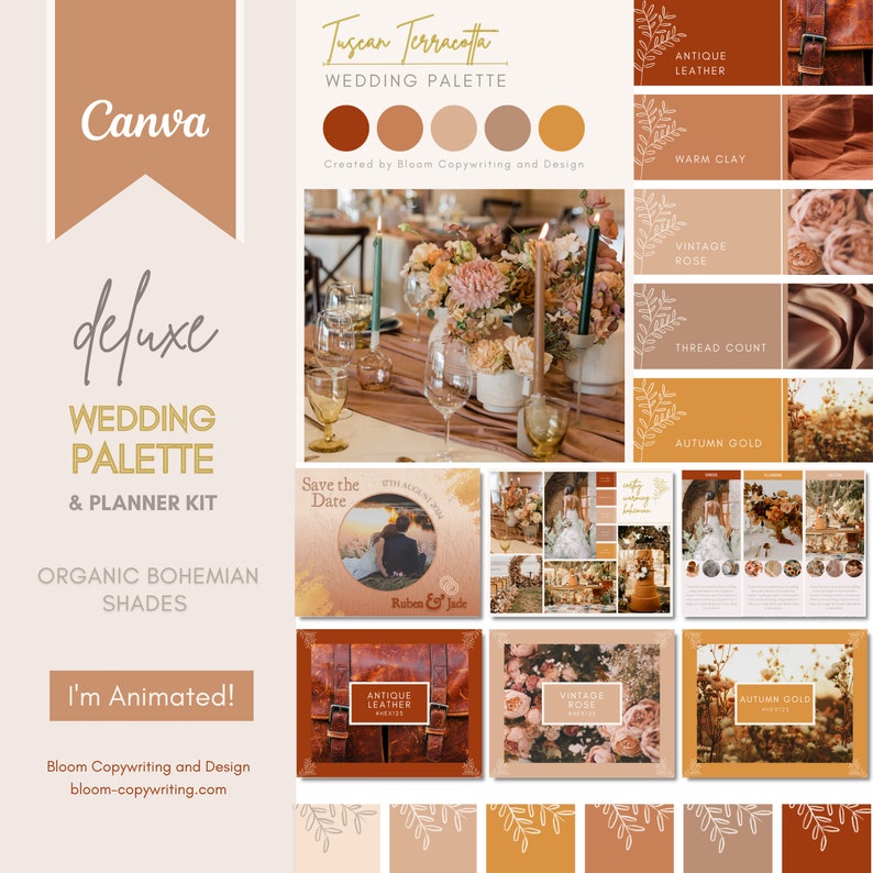 Deluxe Wedding Palette Editable Canva Colour Palette With Hex Codes ...