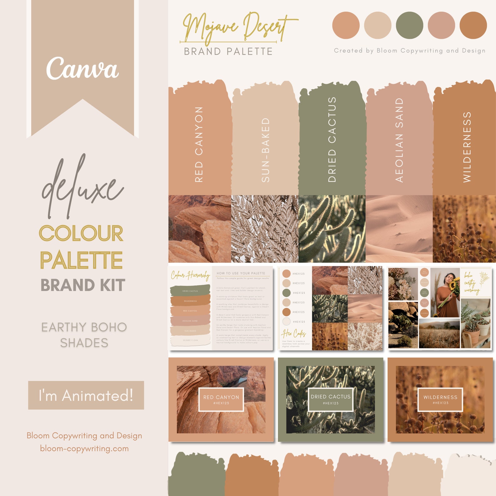 Deluxe Brand Palette Editable Canva Colour Palette With Hex Codes Small ...