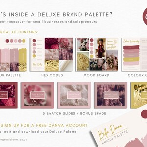Red and Gold Brand Colour Palette - Luxury Canva Brand Kit With Hex ...