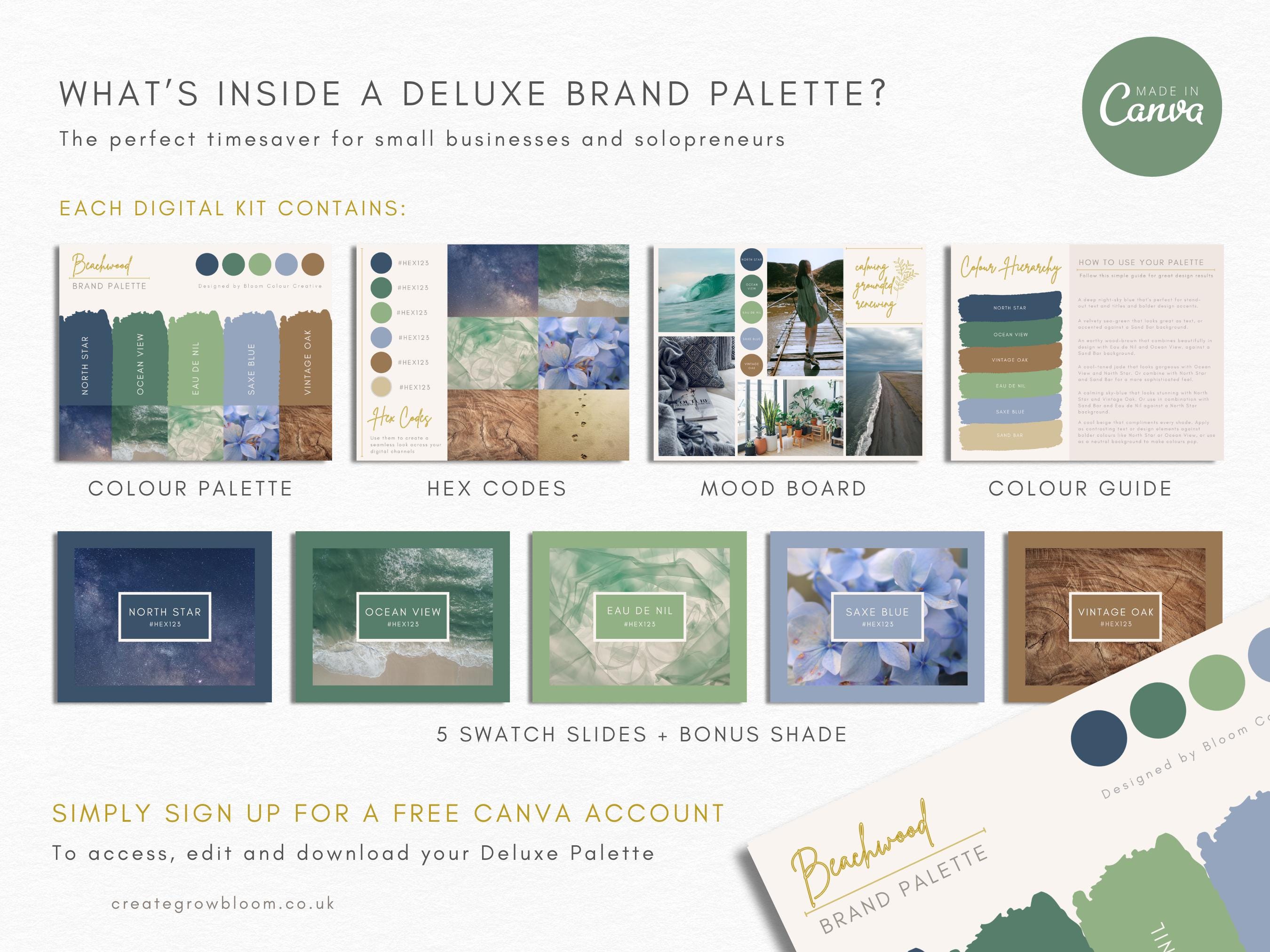 Beachy Brand Colour Palette With Hex Codes – Coastal Colour Palette ...