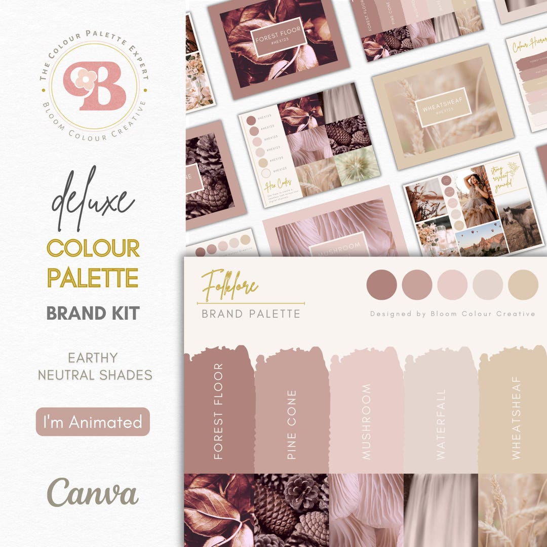 Neutral Canva Brand Colour Palette - Earthy Brand Kit With Hex Codes ...
